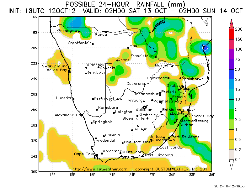 SA Weather and Disaster Observation Service: Possible Rainfall - 24 ...