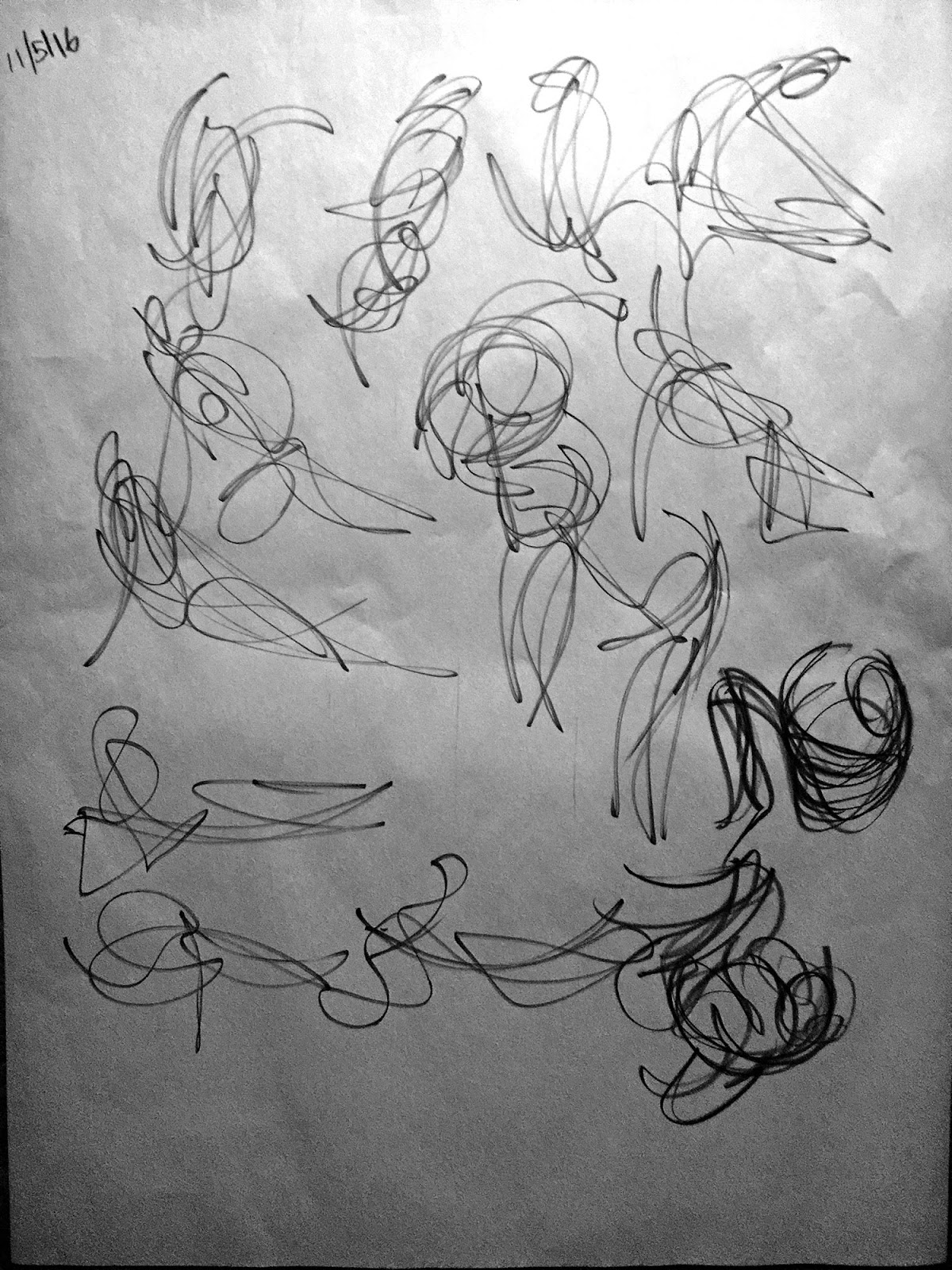 Kreated by Krause: Practice—Scribble and Spaghetti Noodle Gestures 11/22/16