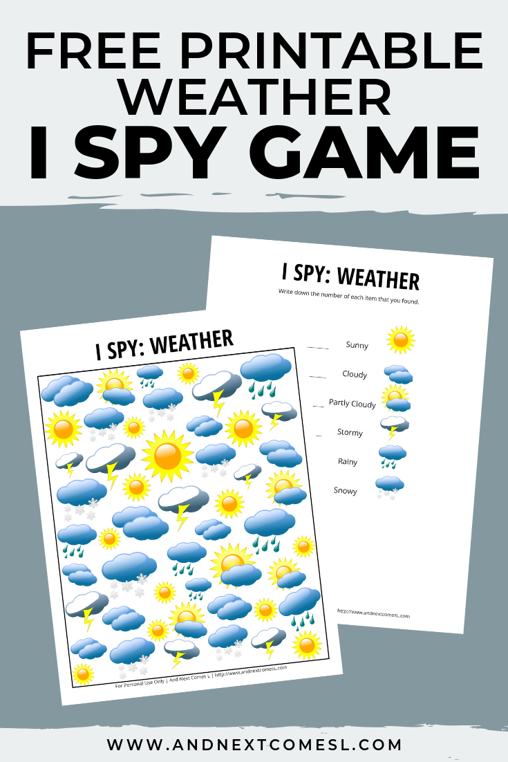 Weather Themed I Spy Game {Free Printable for Kids} | And Next Comes L ...
