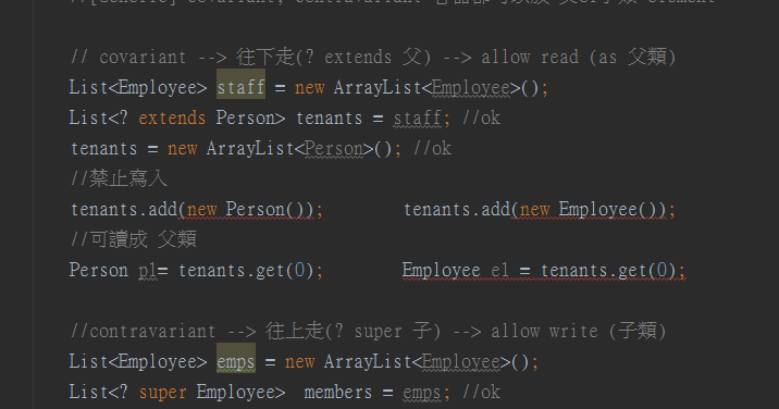 My Java Note 我的爪哇筆記 Java泛型generic的covariant與contravariant比較 9978