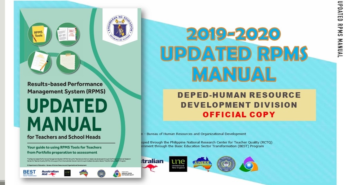 Updated RPMS Manual for Teachers and School Heads (June 2019 release ...