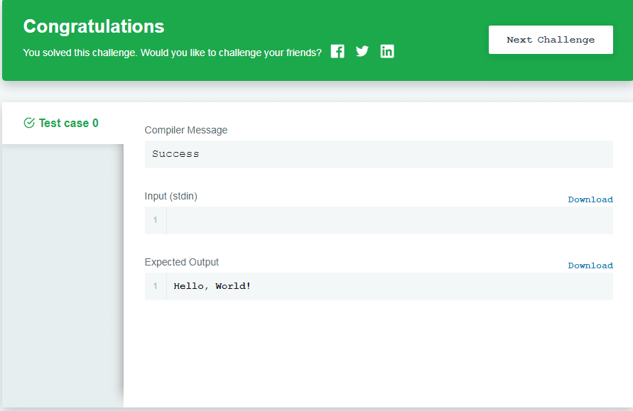 Say Hello, World! with C++ - Hacker Rank Solution - Sloth Coders