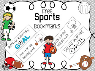Classroom Freebies Too: Free Sports Themed Bookmarks