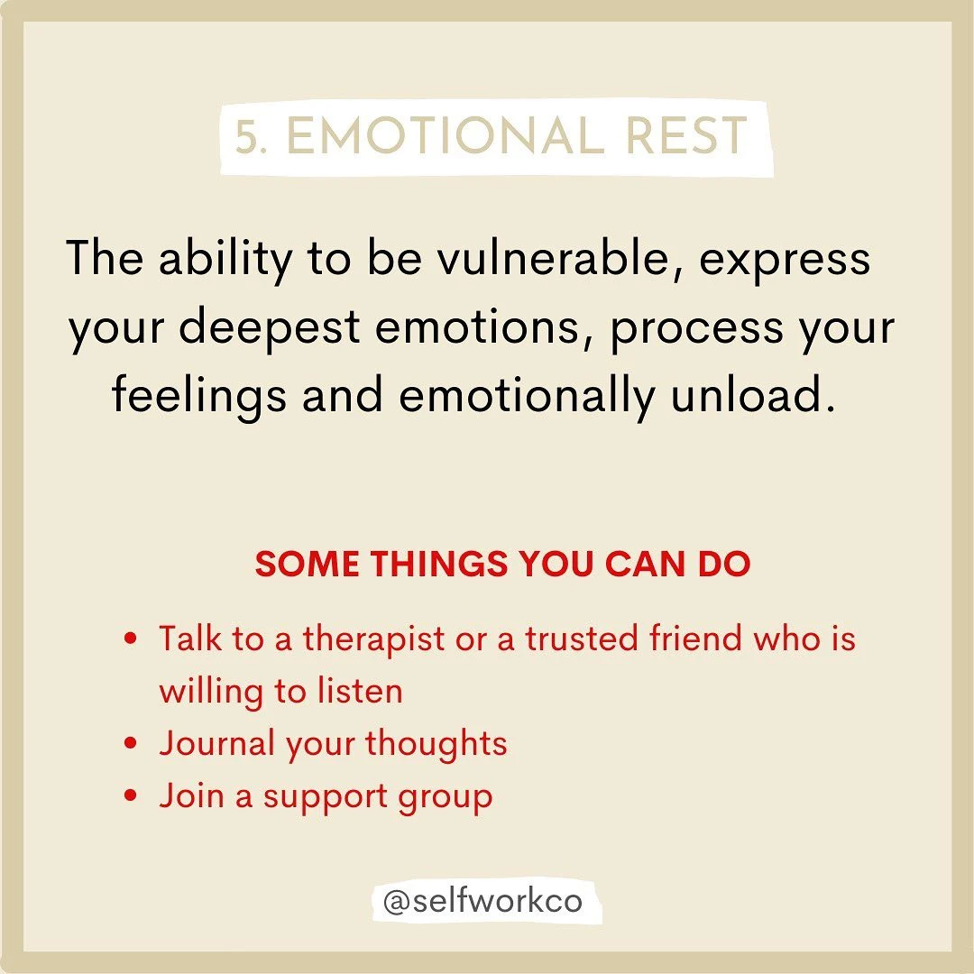 7 types of rest you need and why. | Melody Jacob