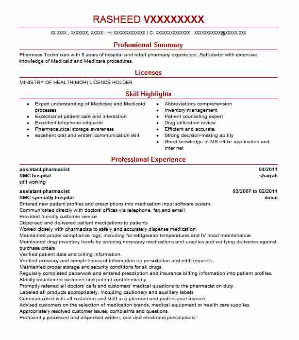 Associate Pharmacist Resume ~ Resume Letter