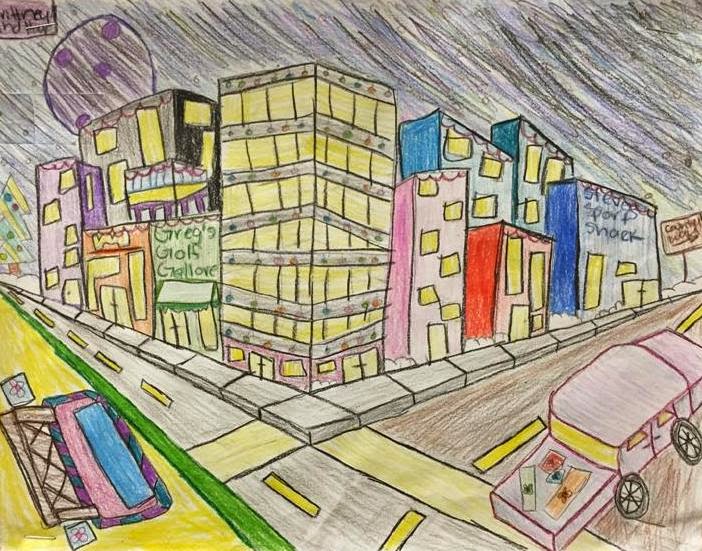 Mrs. Nhu's Oakdale Art Class: 2-Point Perspective Cityscapes