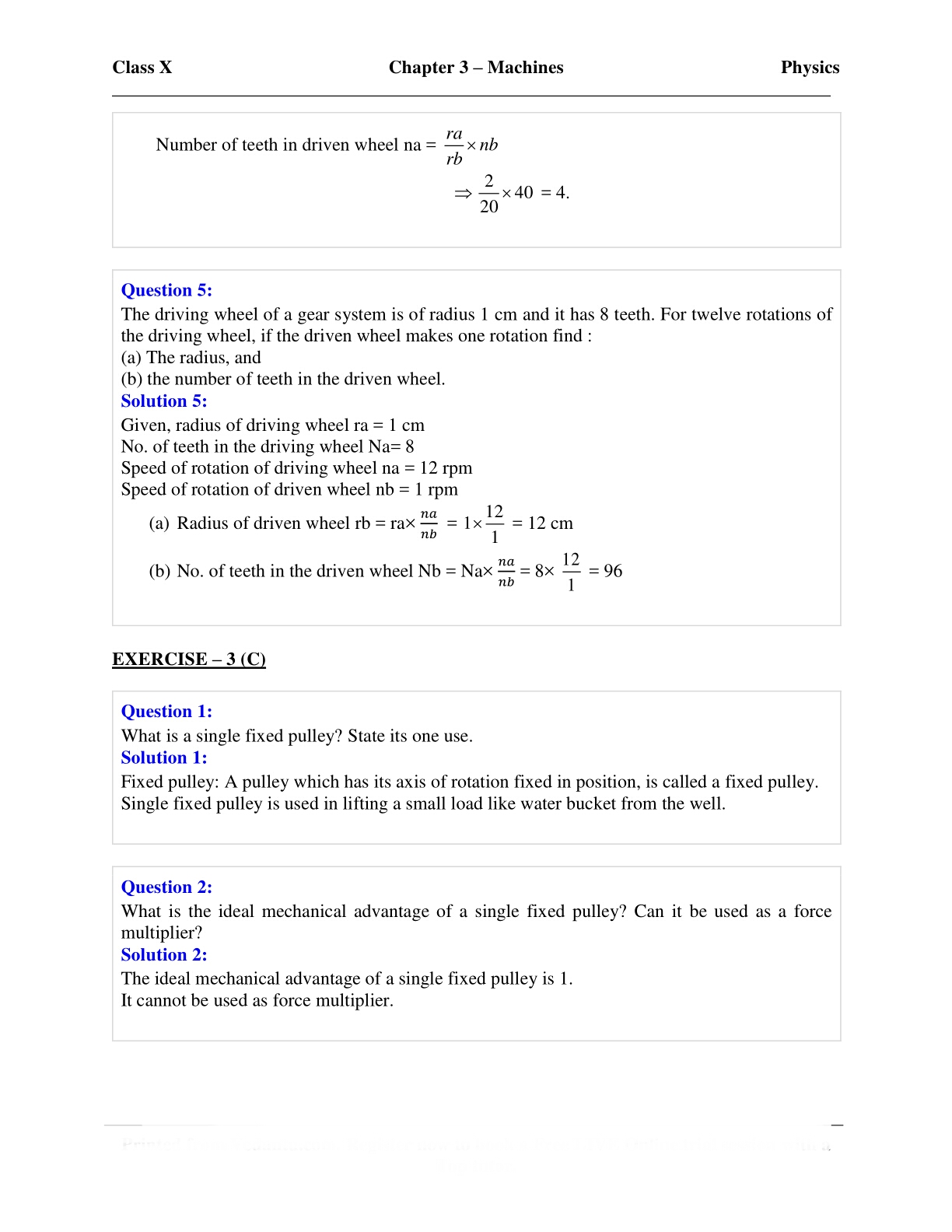 Concise Physics Class 10 ICSE Solutions Chapter 3 Machine - ICSE HUB