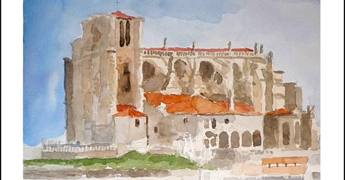 CUADRO EN ACUARELA DE CASTRO URDIALES, CANTABRIA