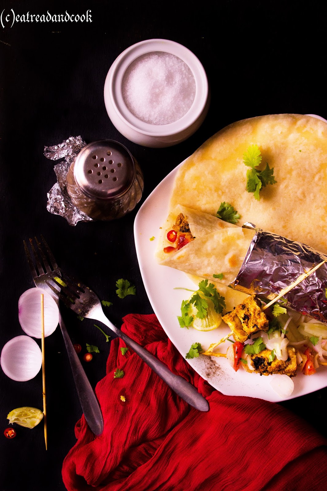 Paneer Roll or Paneer Tikka Kathi Roll