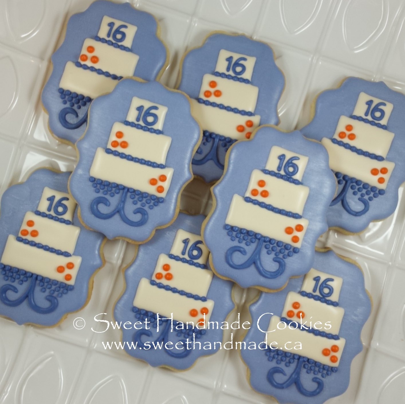 Sweet Handmade Cookies: Sweet 16 Birthday Cake Cookies