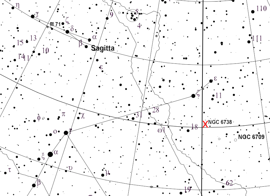 La orilla del Cosmos: NGC6738 - Asterismo en Aquila