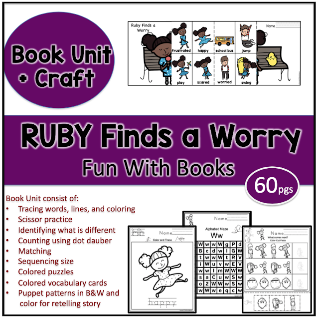 RUBY FINDS A WORRY BOOK UNIT AND CRAFT ~ Book Units by Lynn