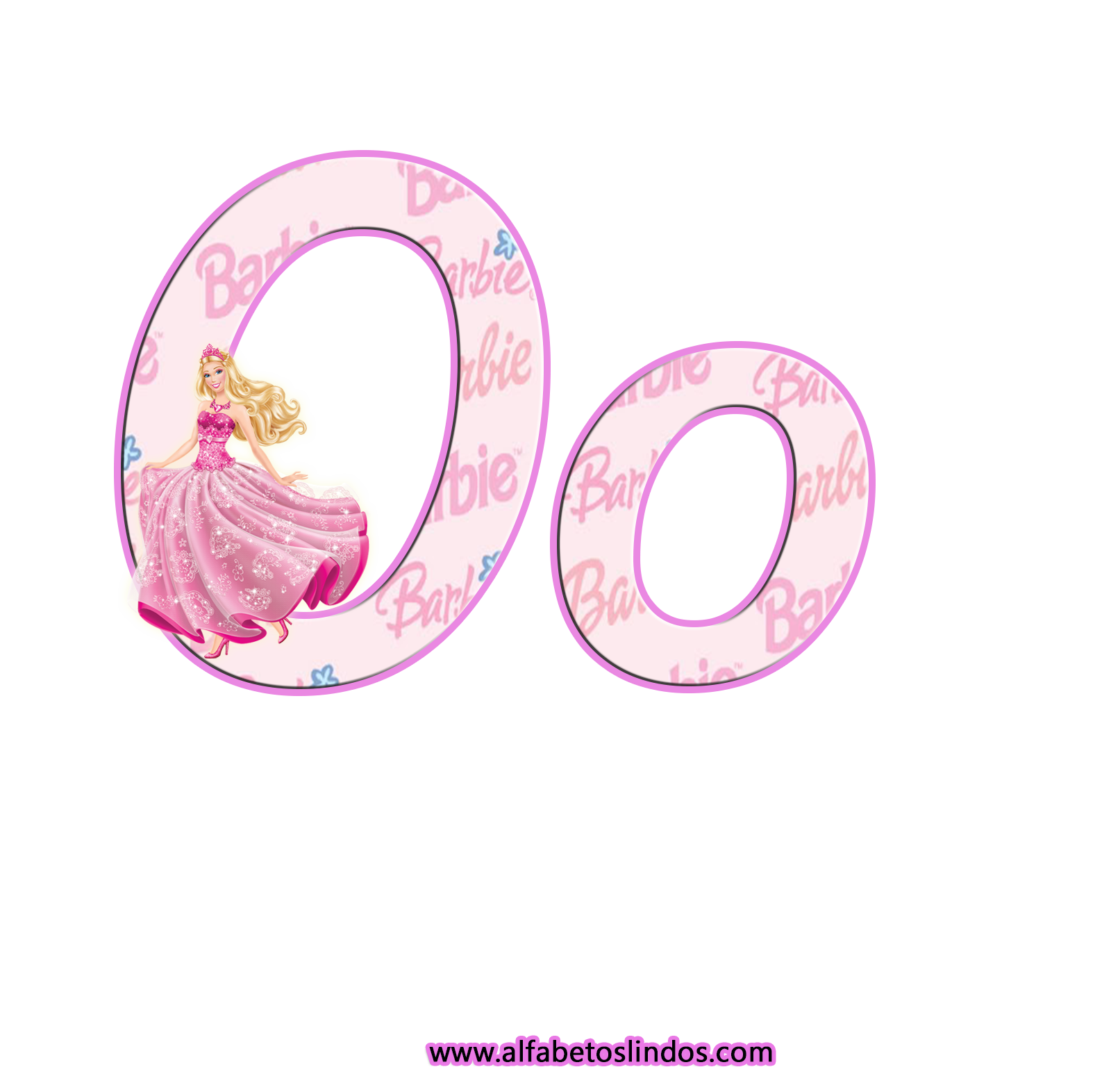 Alfabeto da Barbie rosa em PNG com fundo transparente!-ALFABETOS LINDOS