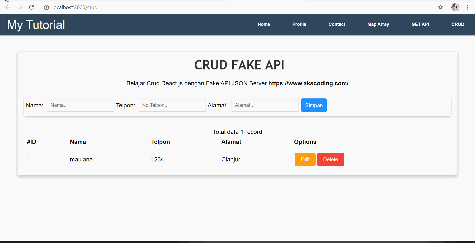 Tutorial Crud React Js Api 2 Create Simpan Data Dengan Database