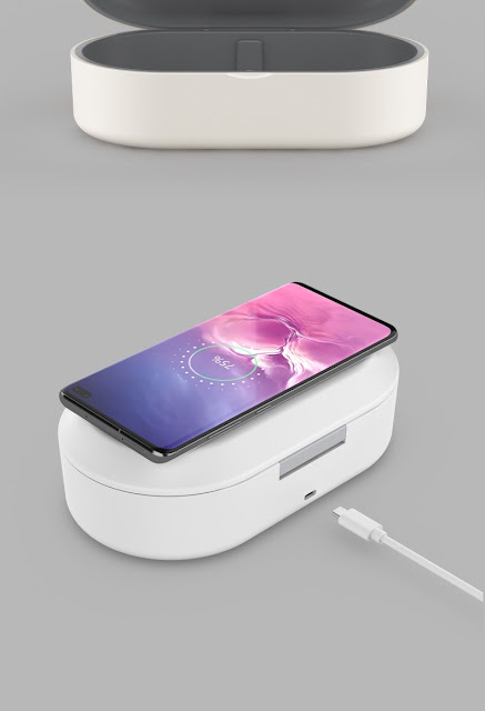 Mobile phone wireless charge and UV disinfection box