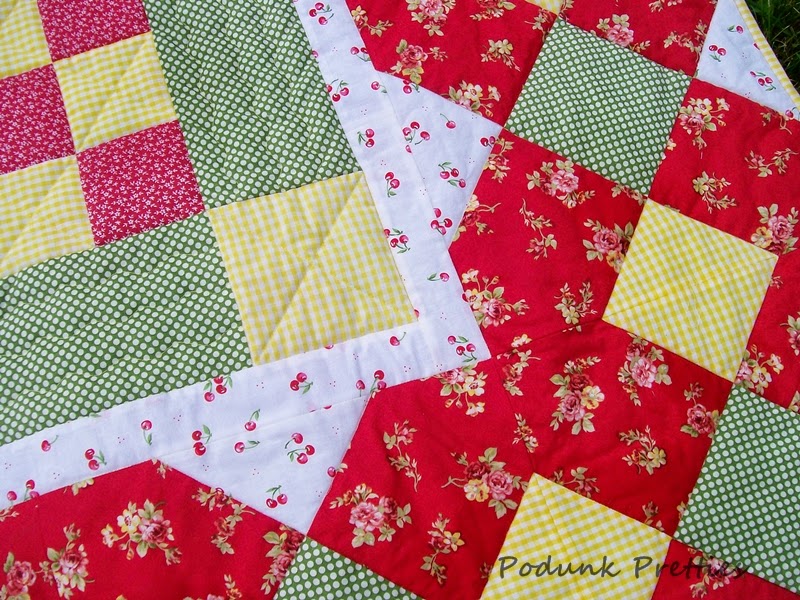 Podunk Pretties Quilting: Checkers in the Park quilt finished