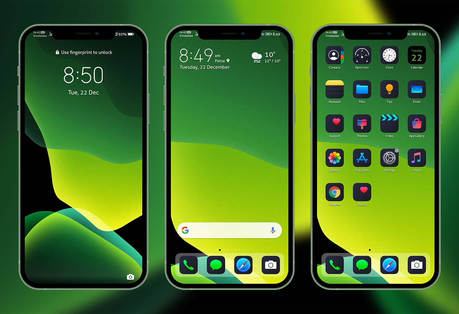 IOS Green Black Theme for EMUI 10 Users [Must Try]