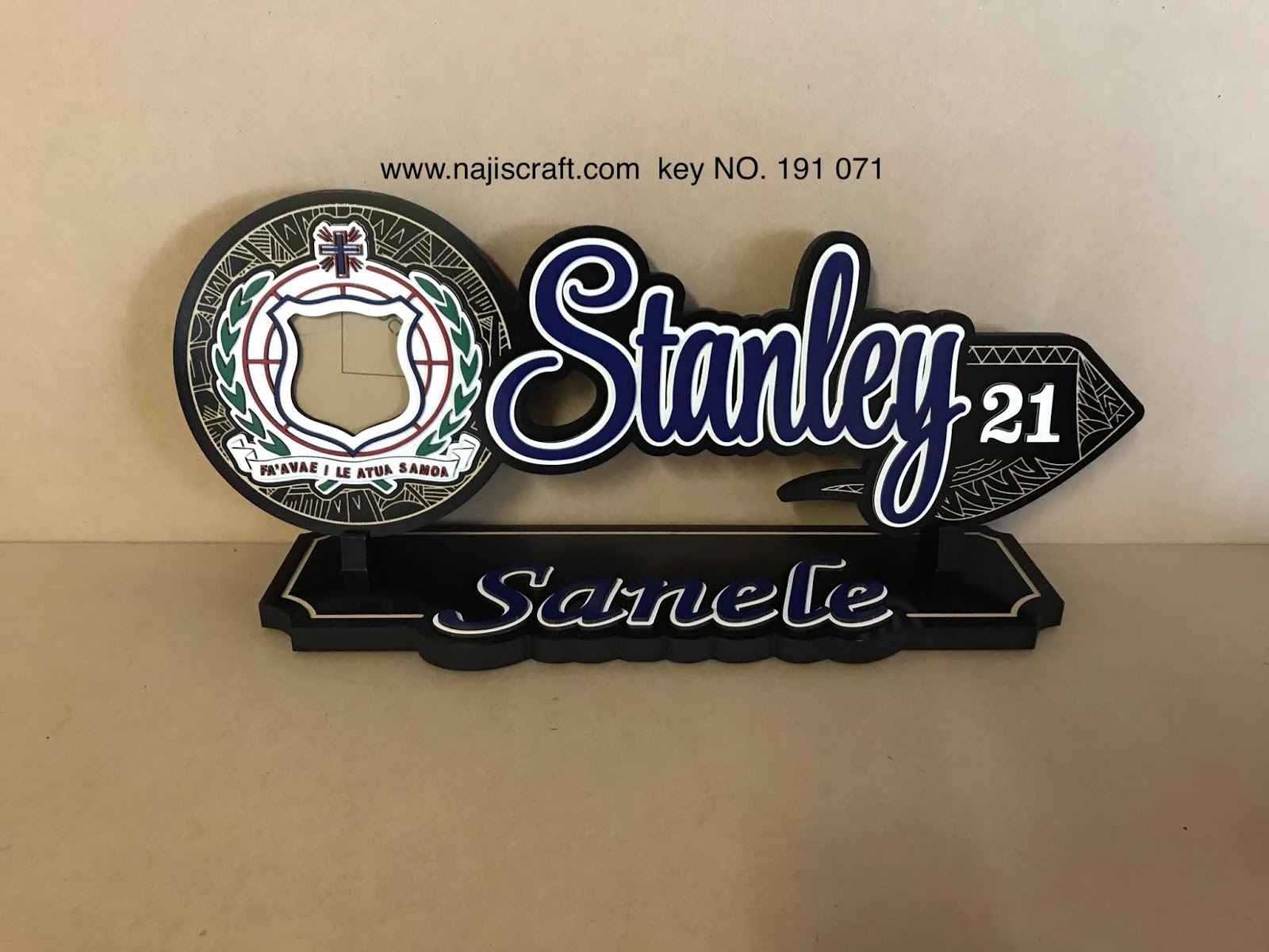 NO. 191071 21ST KEY 70CM - SAMOAN SHIELD AND PATTERNS