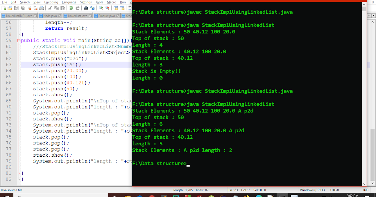 How to Implement Generics Stack Using Linked List in Java [Generics ...