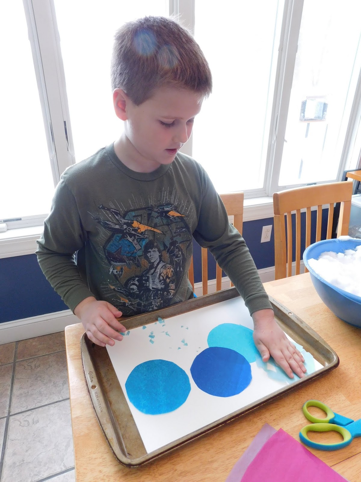 Snow and Tissue Paper Art