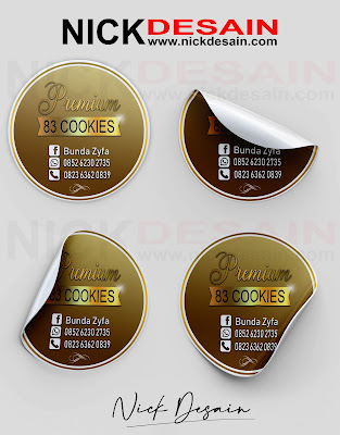 Contoh Desain Logo Stiker Label Cookies Warna Cokelat Gold - Percetakan ...