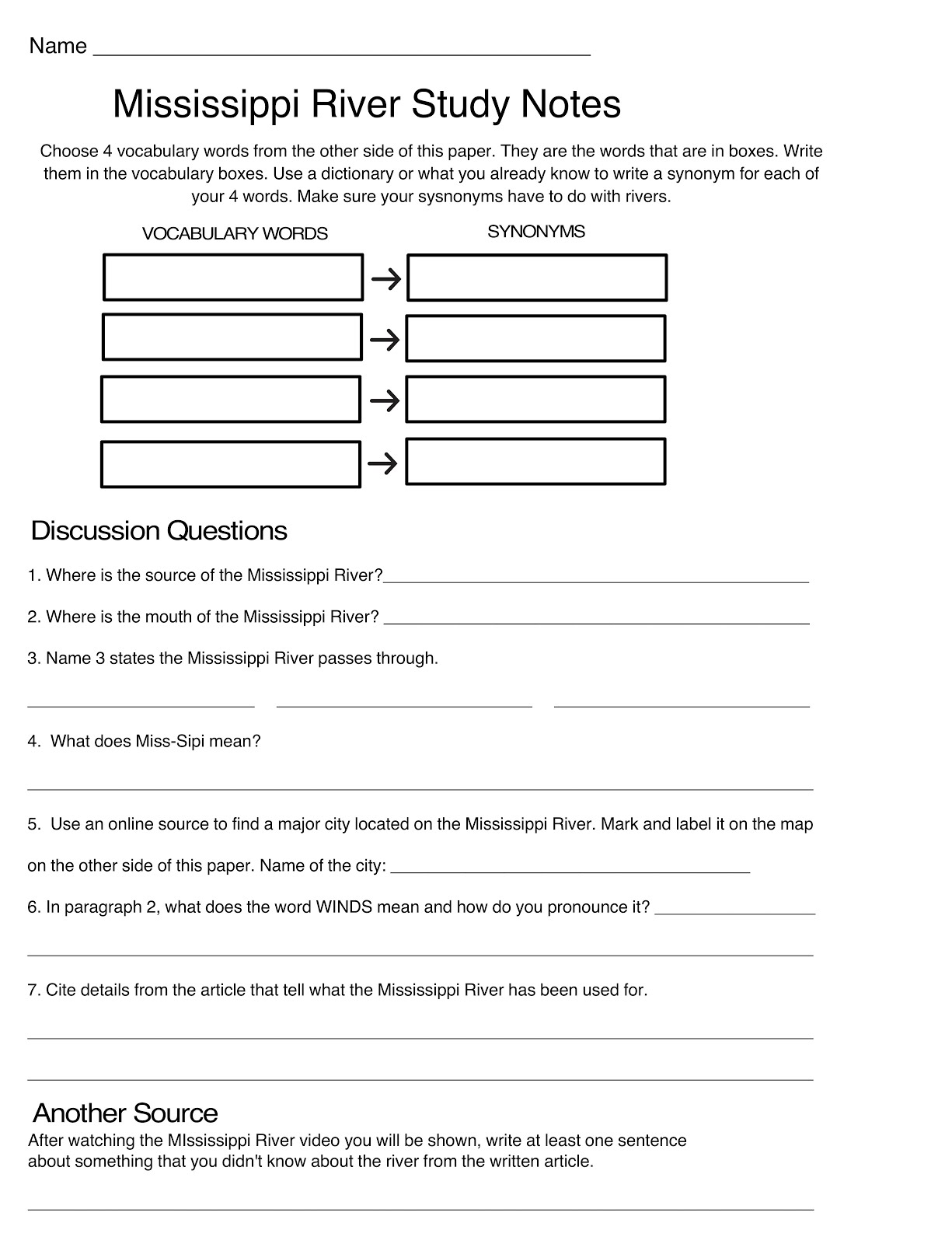 Reading With A Purpose: The Mississippi River