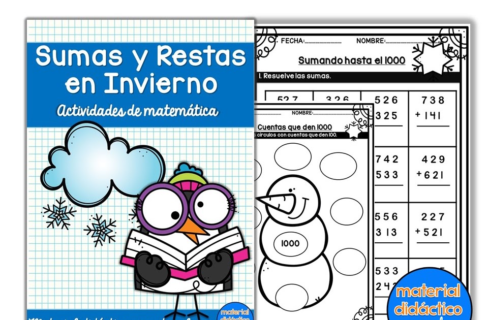 Sumas y Restas Invernales hasta el 1.000 - Material Didactico para tus ...