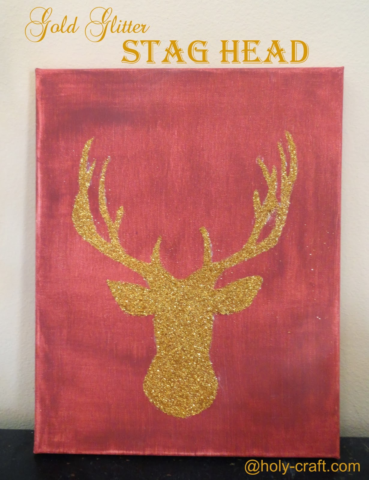 Gold glitter stag head tutorial guest post