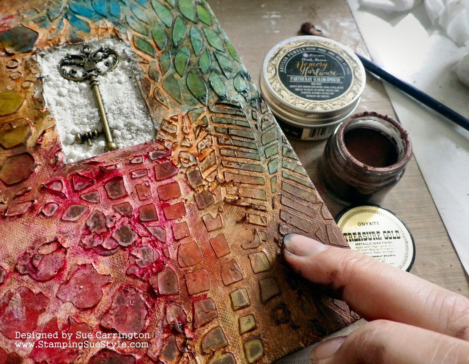 Stamps and Stencils : Glue, glaze and stencils