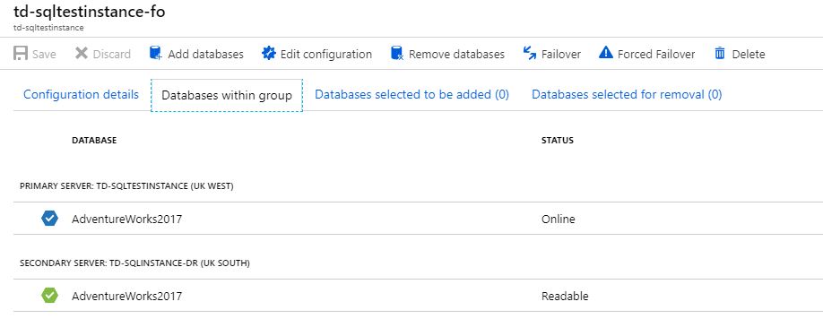 SQL Server Technet: Configure SQL Azure Auto-Failover Group - Azure Portal