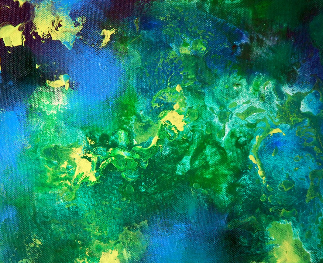 Daily Painters Abstract Gallery: Green abstract - Original Oil Painting ...