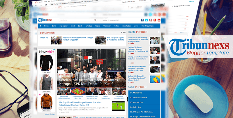 Template Mirip Tribunnews Versi Blogspot - Responsive Blogger Template