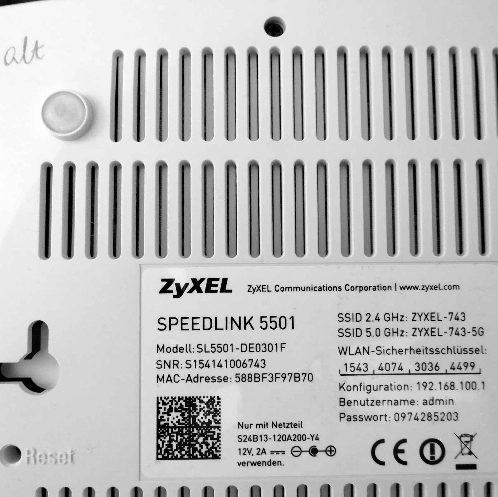 blog a bissl: Neuen Zyxel Speedlink 5501 installieren