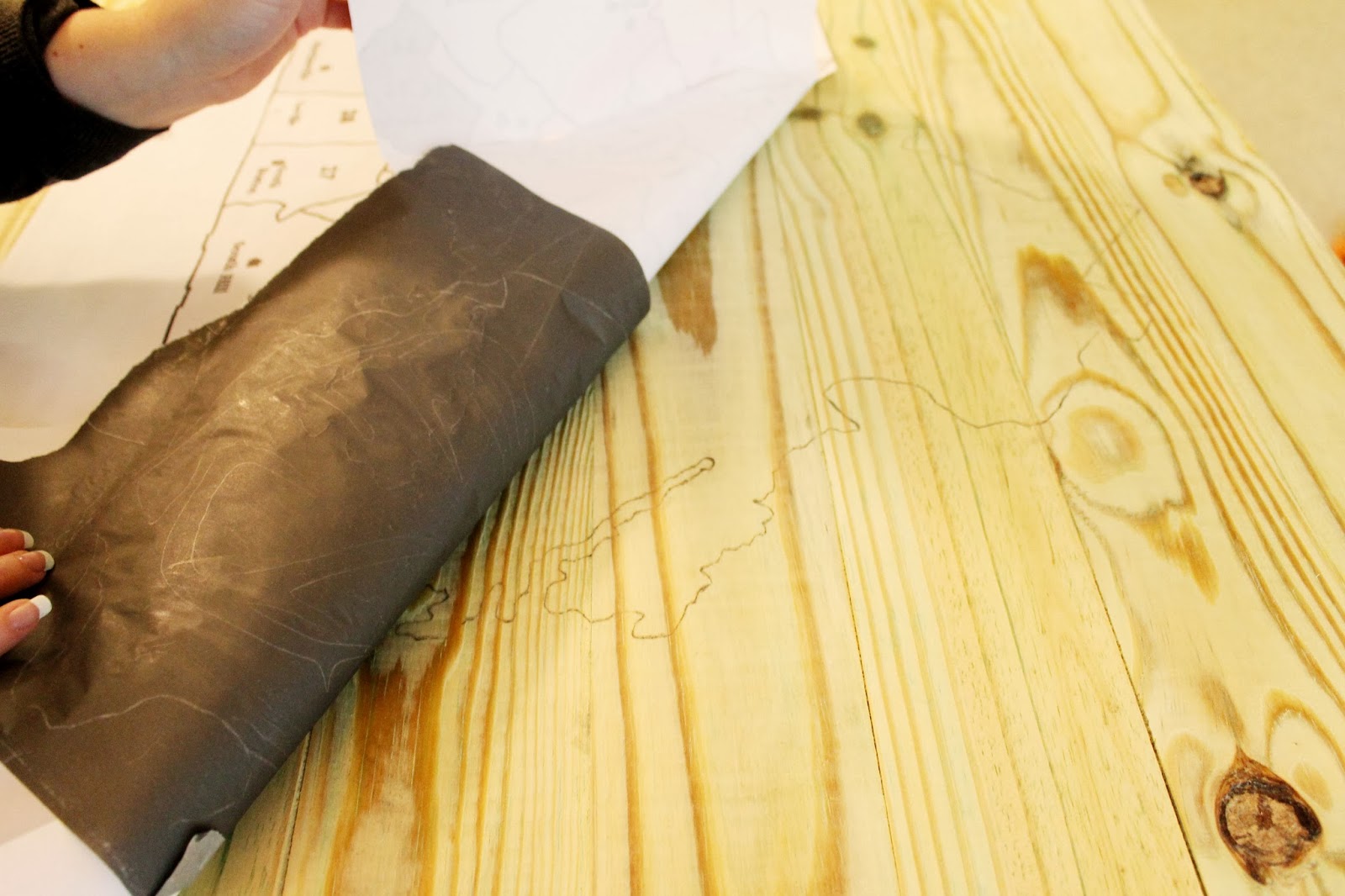 The Ink & Anchor: DIY Virginia Silhouette Wood Table