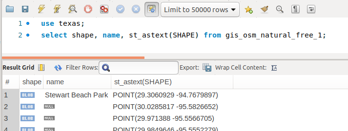 Php With Mysql And Postgresql Mysql Workbench And Openstreetmap Data