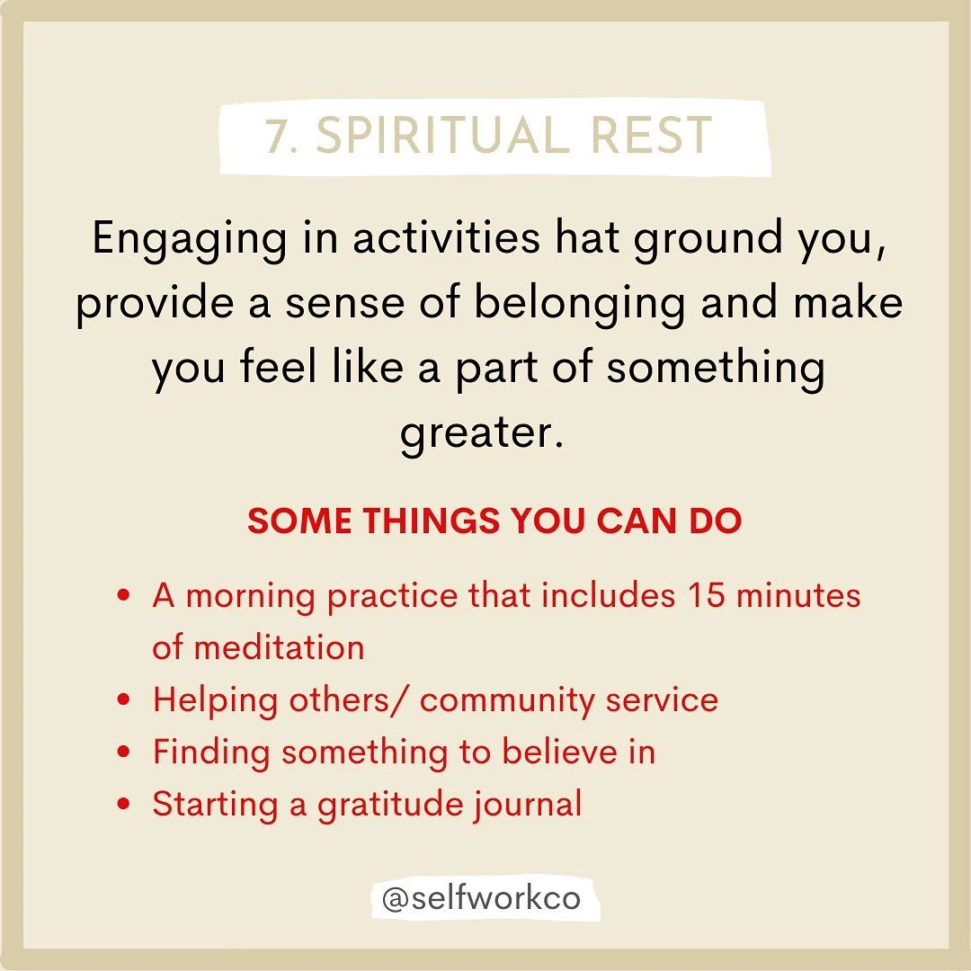 7 types of rest you need and why. | Melody Jacob