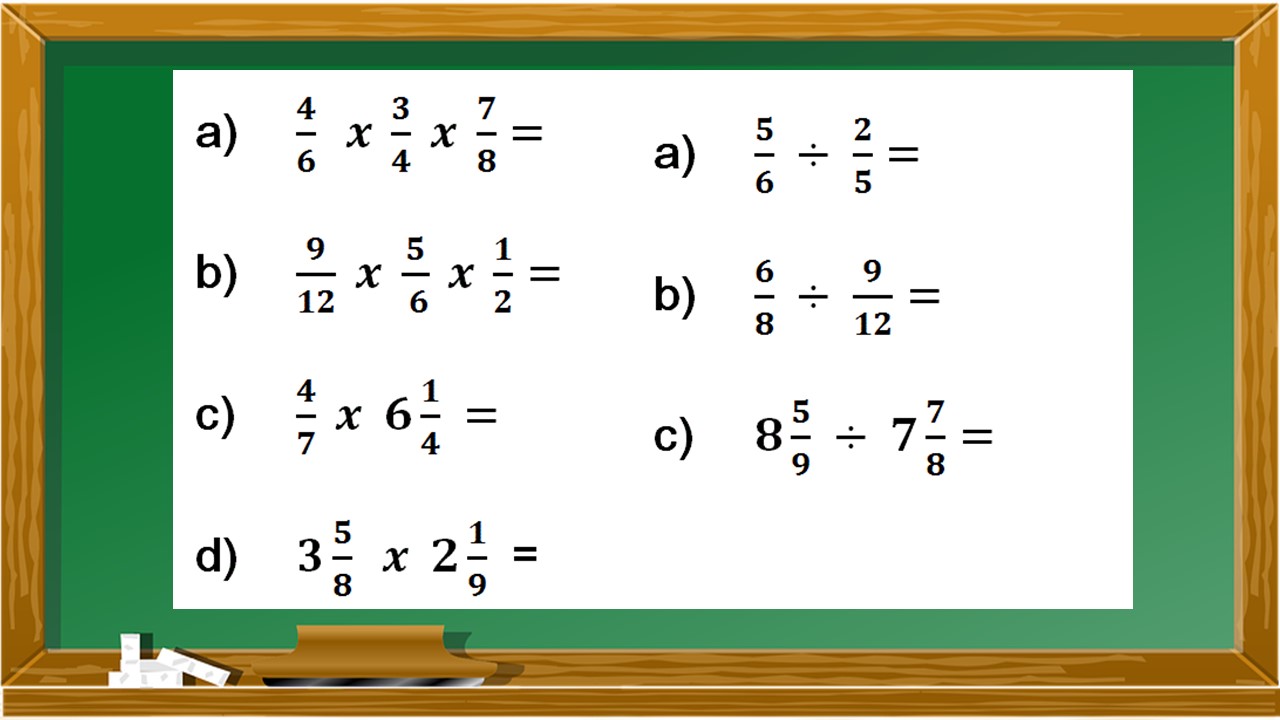 ᐅ Multiplicación y División de fraccionarios homogéneos y heterogéneos