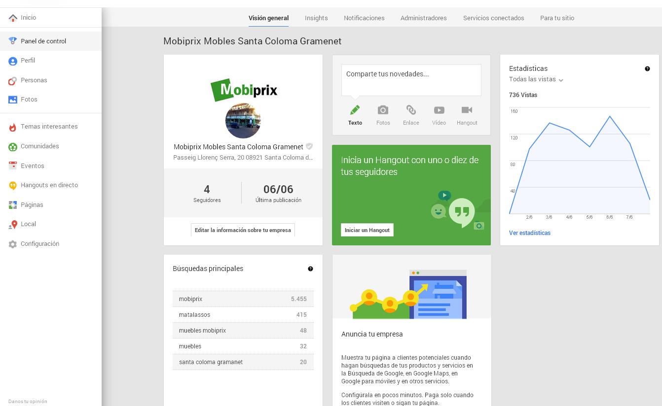 Geotics: El panel control y estadísticas en las páginas de Google Plus ...