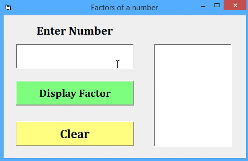 How to find factors of a number in visual basic 6.0