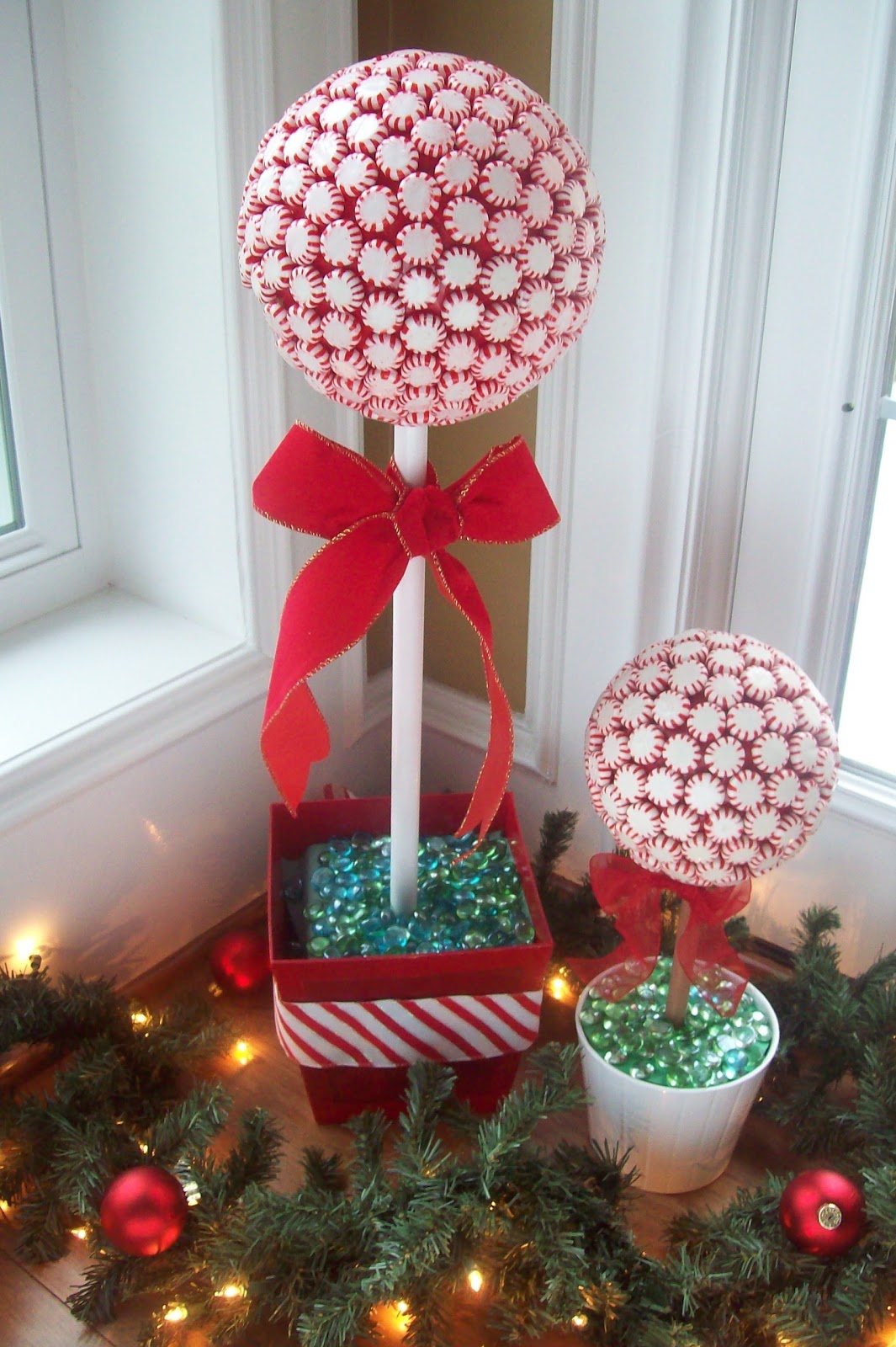 bats: DIY PEPPERMINT TOPIARY TREES!