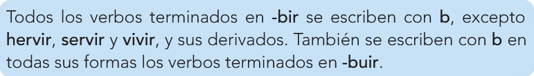 Las TIC en Primaria: VERBOS TERMINADOS EN -BIR Y EN -BUIR