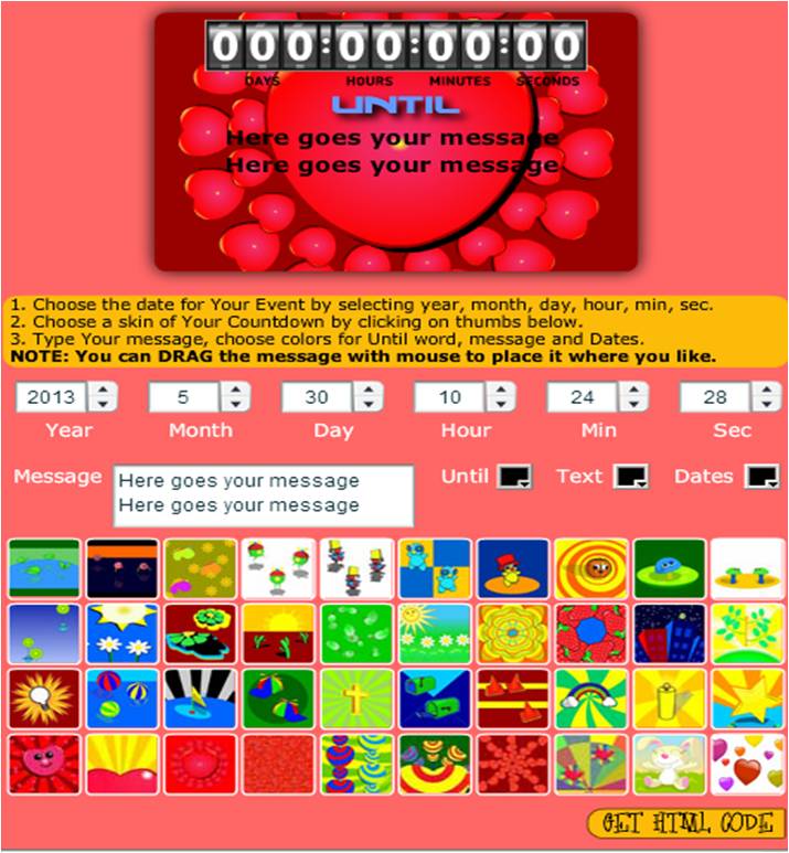 Animated Countdown Clock Codes ~ Free Widget
