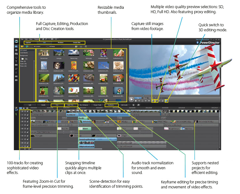 António Freitas Vídeo Digital: PowerDirector: Interface