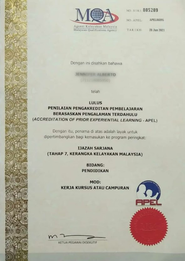 University of Geomatika Malaysia : APEL Test