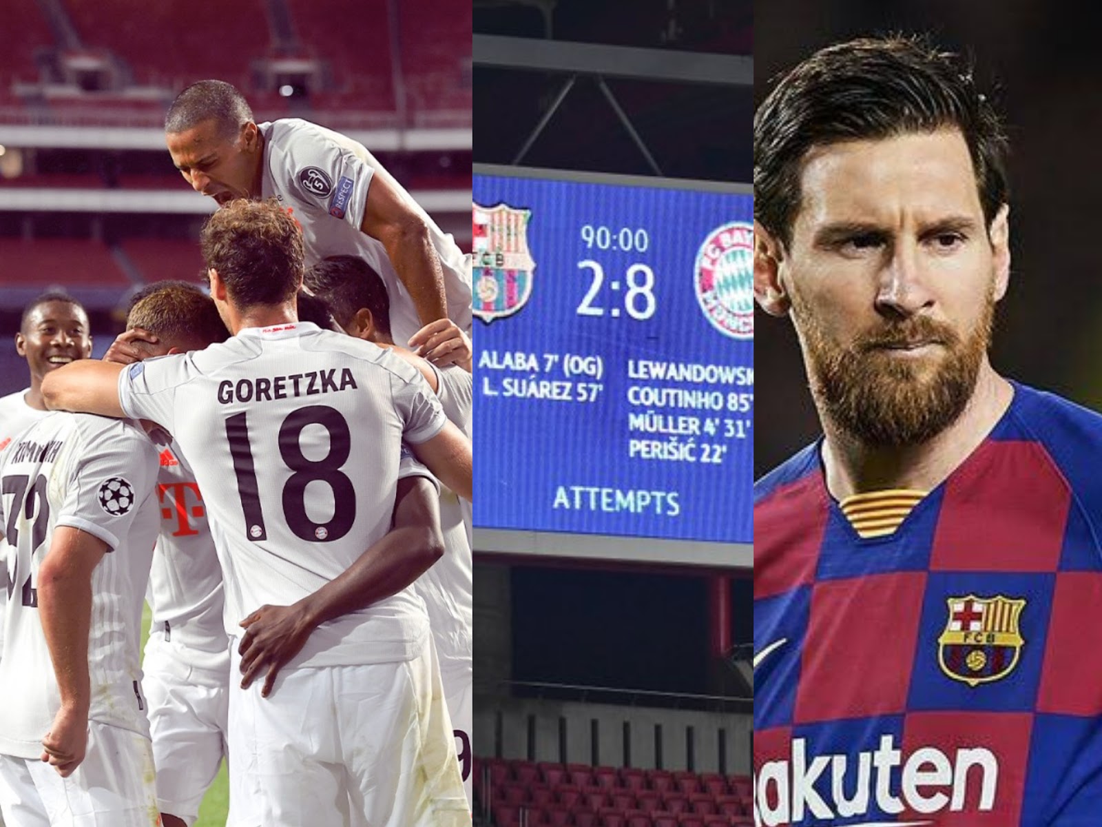 Bayern thrashes Barcelona 8-2 to reach semi final - Highlights