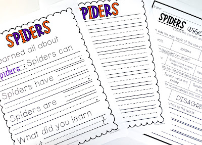 Spiders Main Topic and Key Details Interactive Read Aloud | The ...
