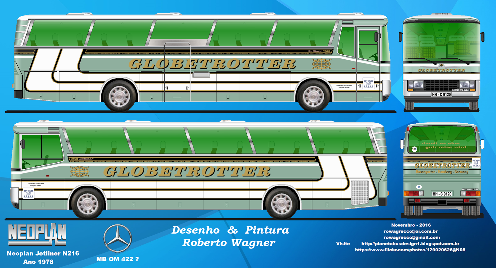 Planeta Bus Design: Globetrotter Reisen - Neoplan Jetliner N216