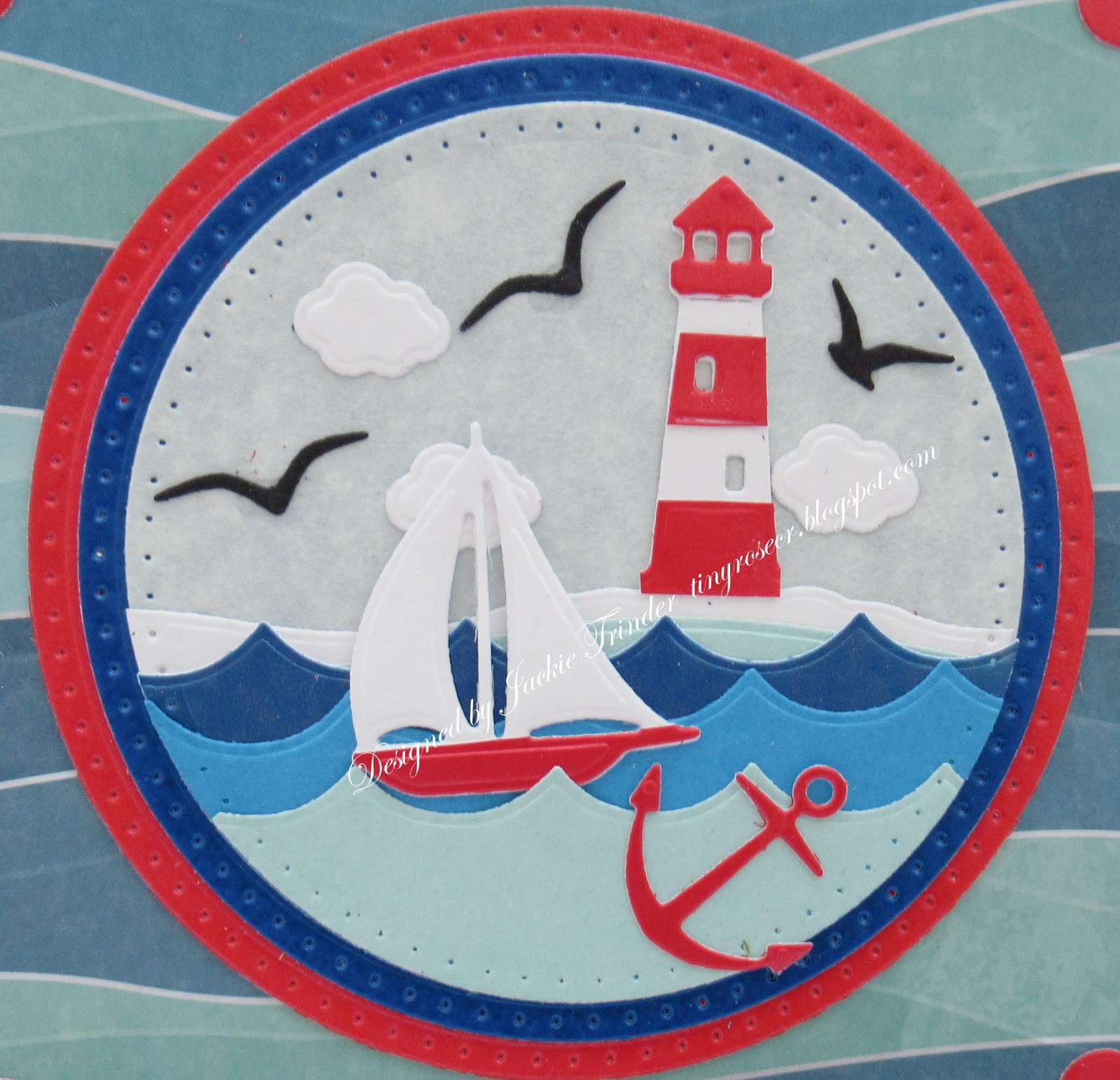 Tinyrose's Craft Room: Nautical themed Card - Red White and Blue