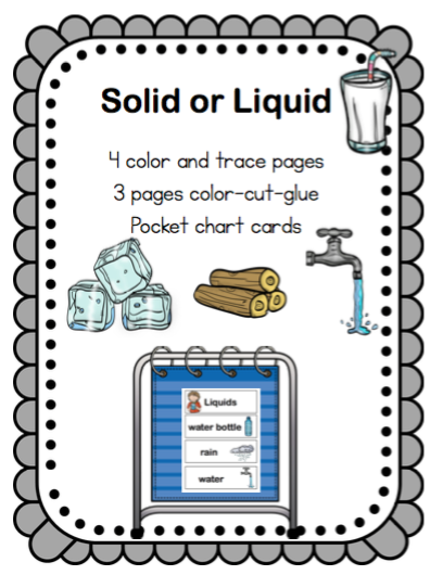 Solids or Liquids Printable ~ Preschool Printables