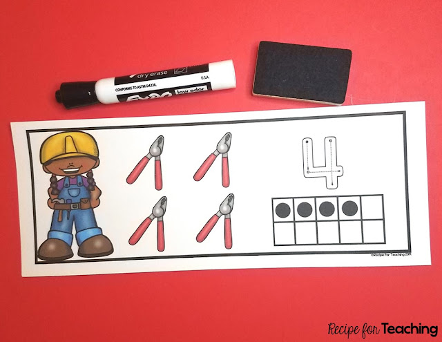 Construction Counting Cards - Recipe for Teaching